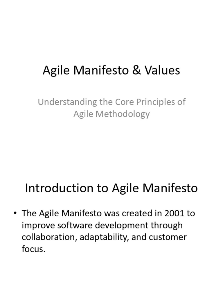 Agile Manifesto & Values | PDF