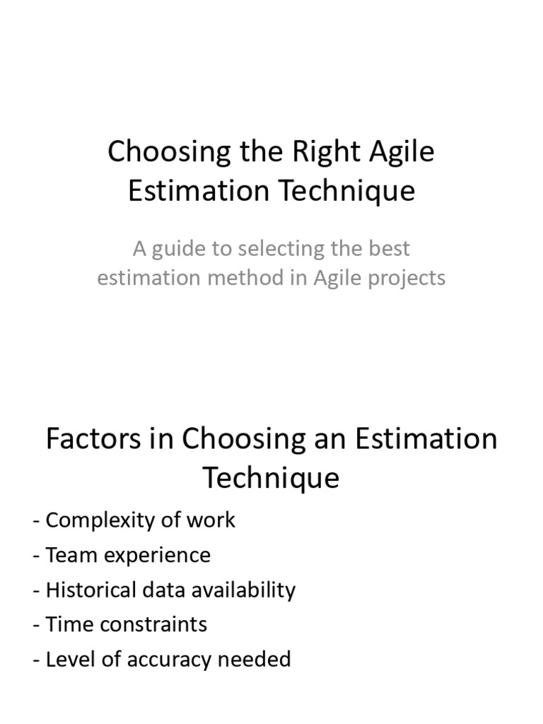 Agile Estimation Techniques Guide | PDF