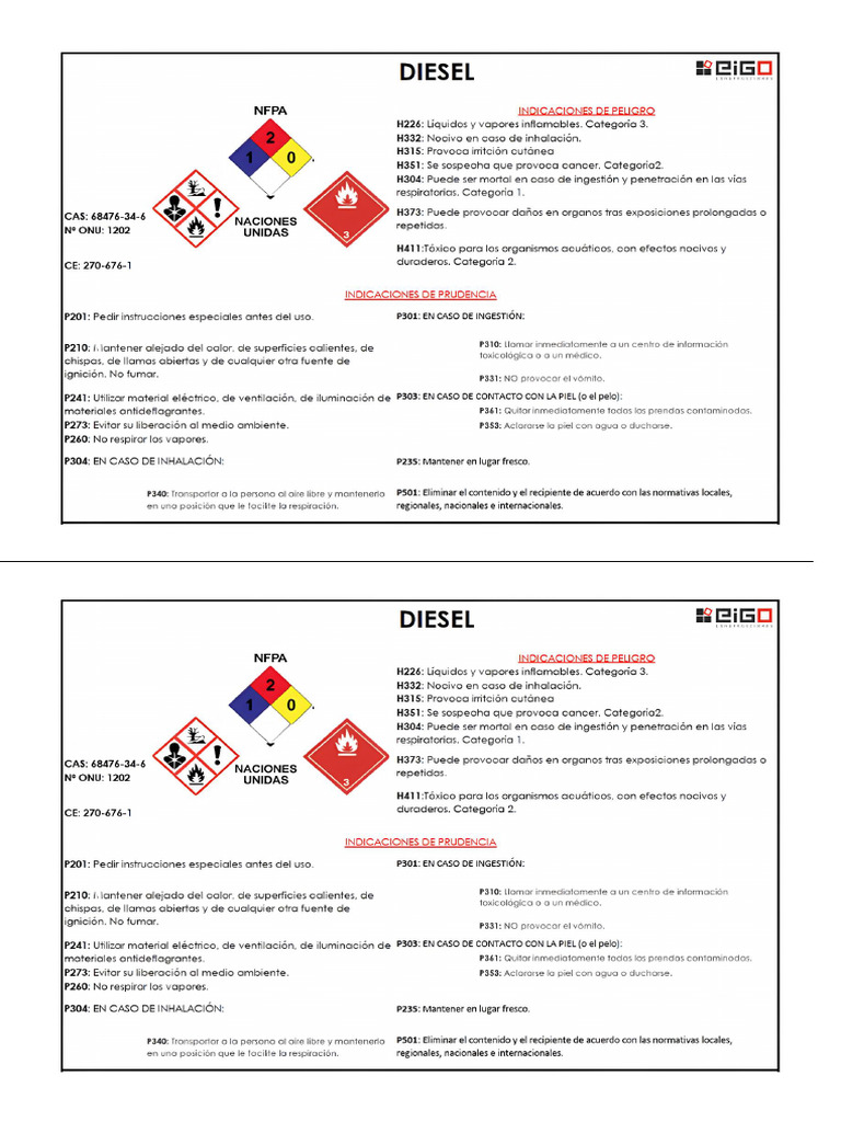 Etiqueta-Diesel A4 | PDF