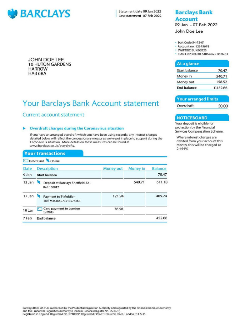 Barclays Statement | PDF