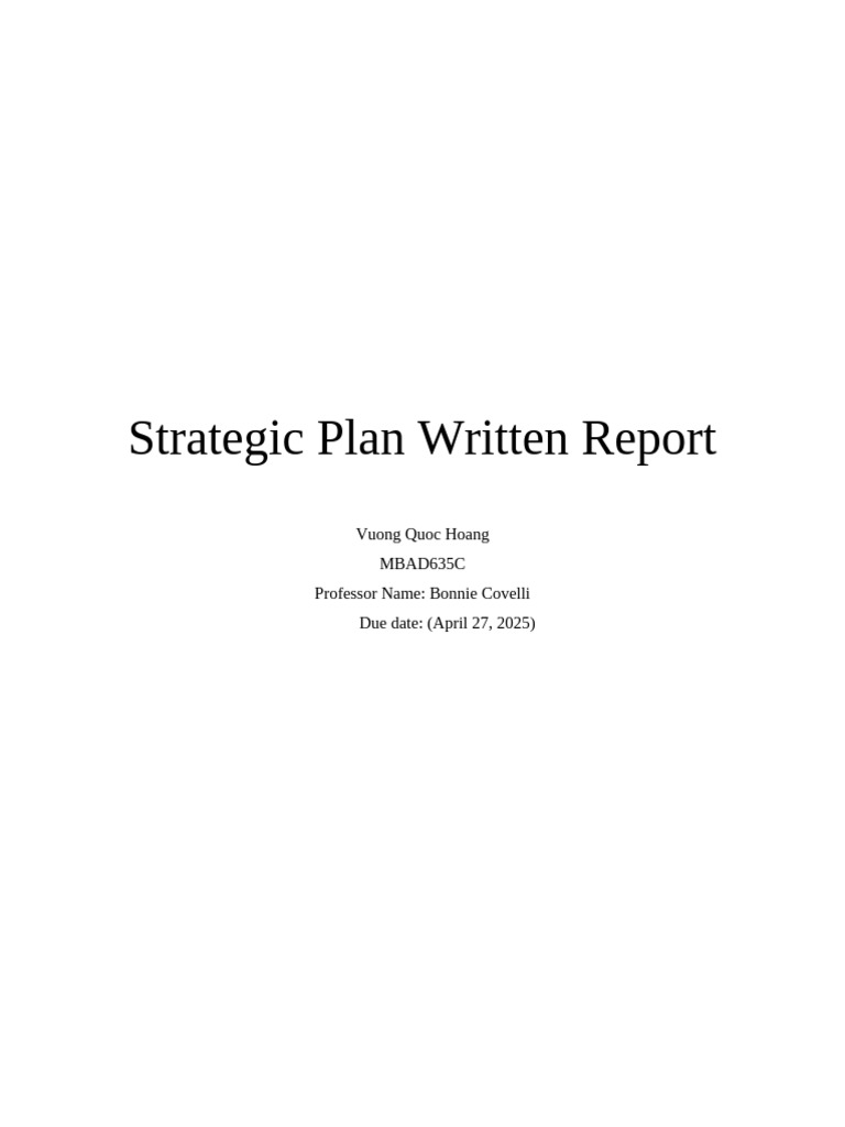 Strategic Plan Written Report | PDF | Internet Of Things | Cloud Computing