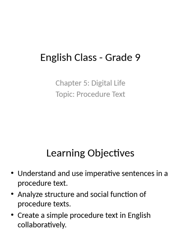 Procedure Text Grade9 | PDF