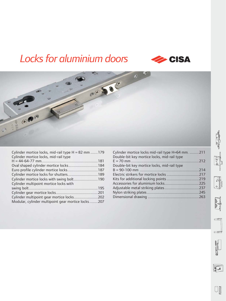 CISA Locks For Aluminium Doors | PDF