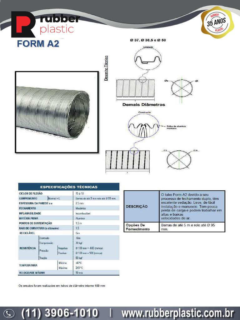 Ficha Tecnica Tubo de Aluminio Form A2 | PDF