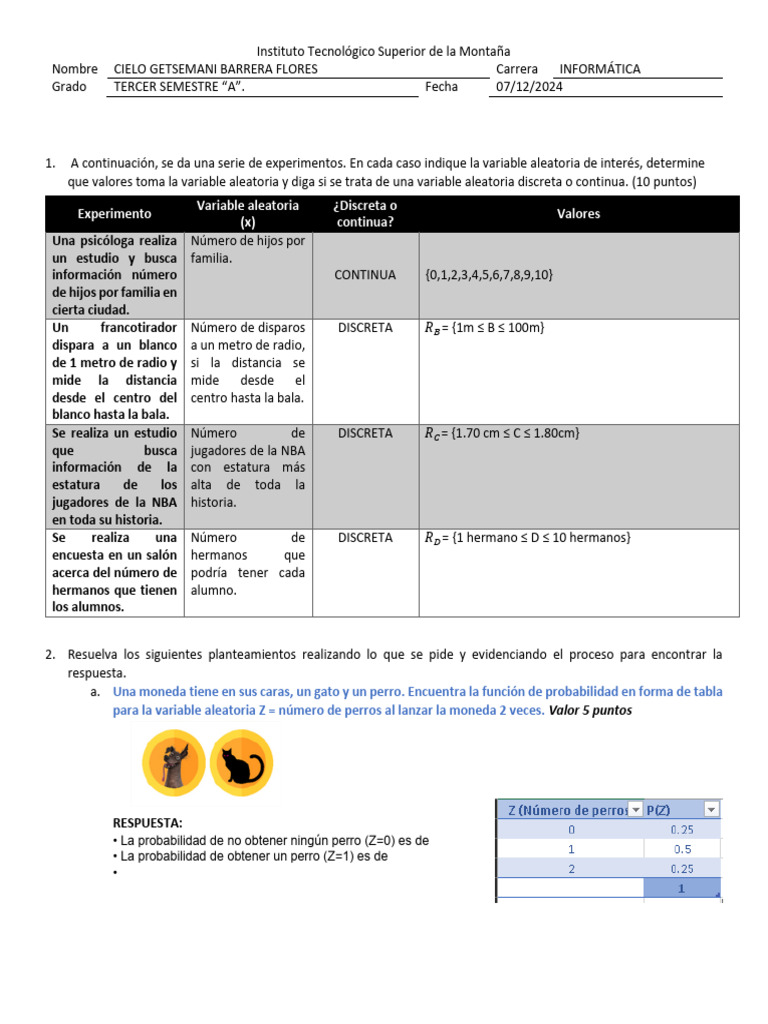 Actividad2 U3 CIELO GETSEMANI BARRERA FLORES | PDF | Diferencia | Desviación Estándar