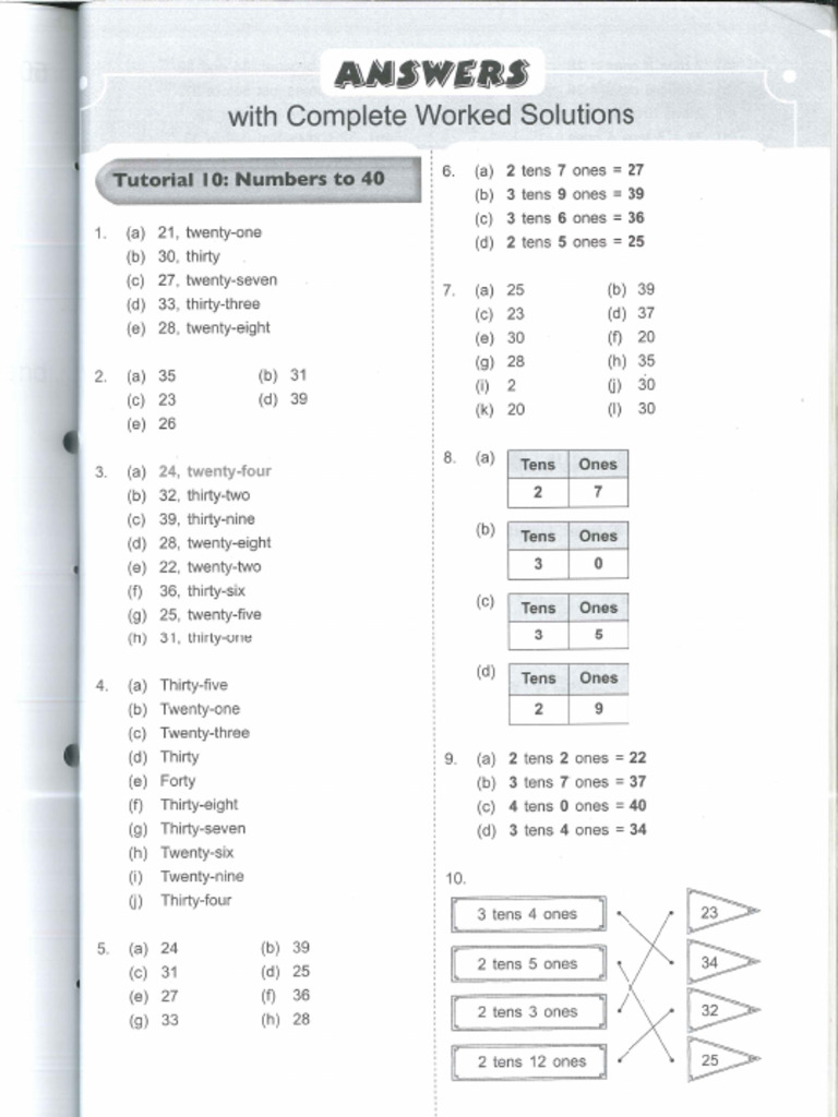 Casco Mathematics Tutor Primary 1B (Answers) | PDF