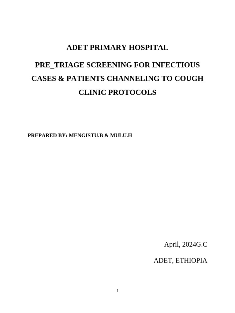 APH-Pre-Triage-Protocol 2017 | PDF | Infection | Tuberculosis