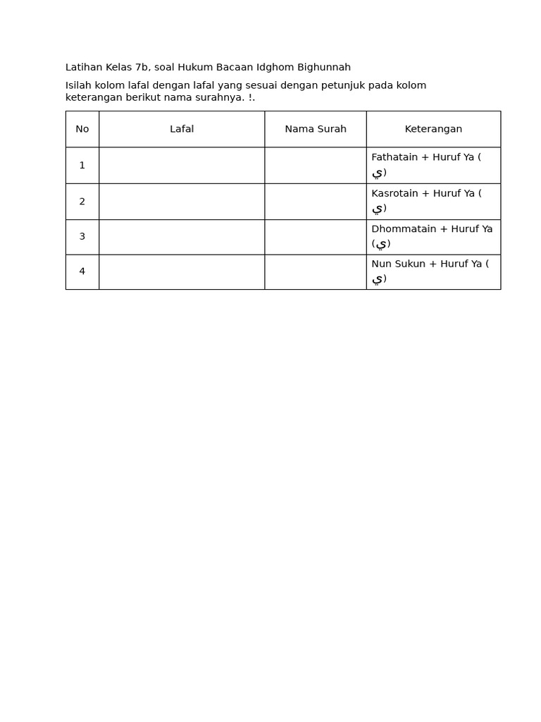 Latihan Kelas 7b | PDF