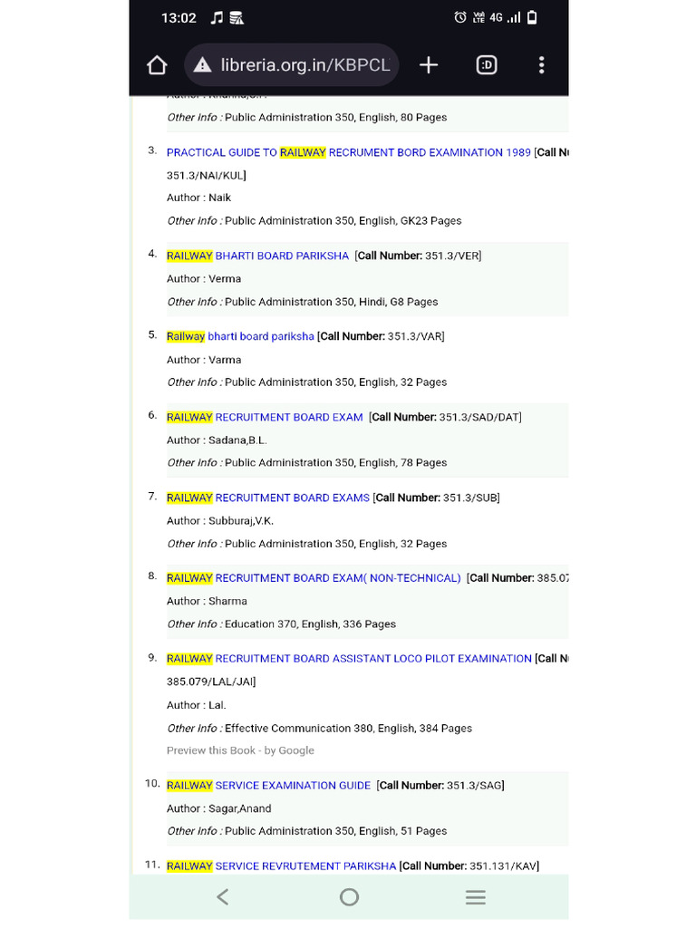 Railway Exam Books List | PDF