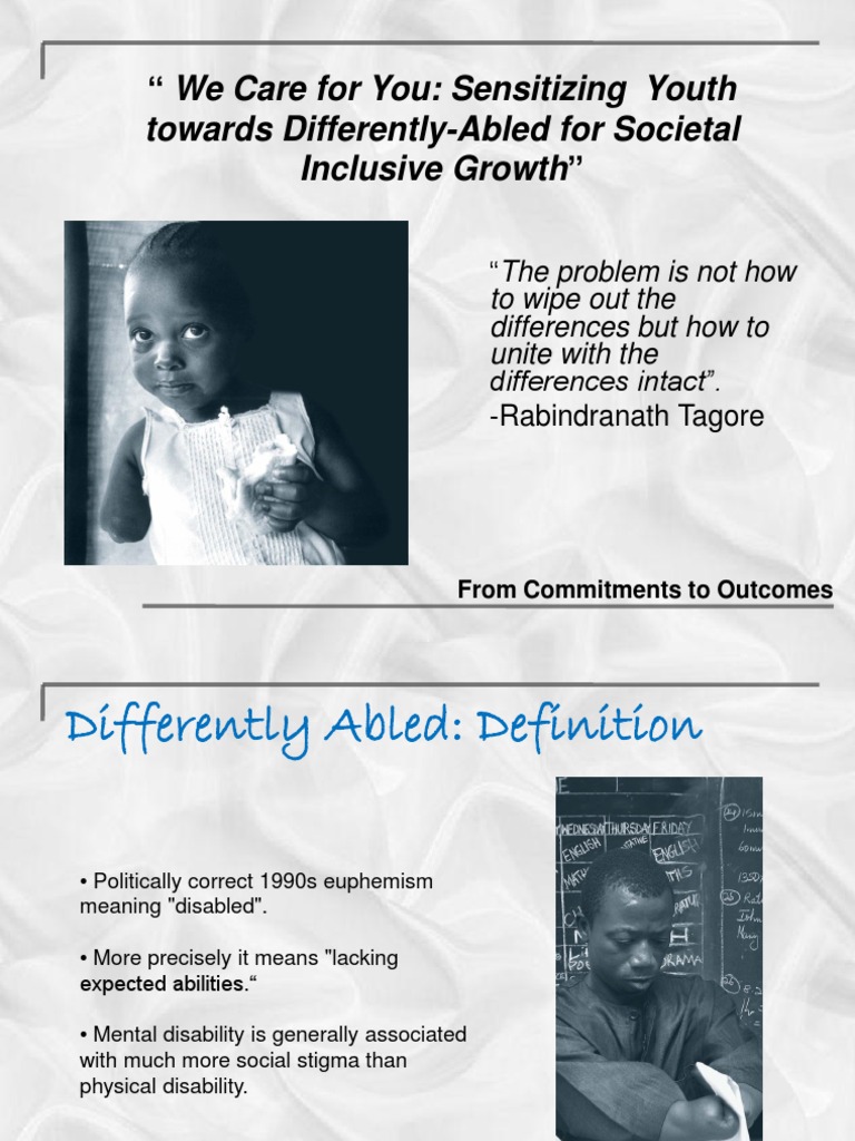 Understanding Differently Abled Individuals | PDF | Disability | Social ...