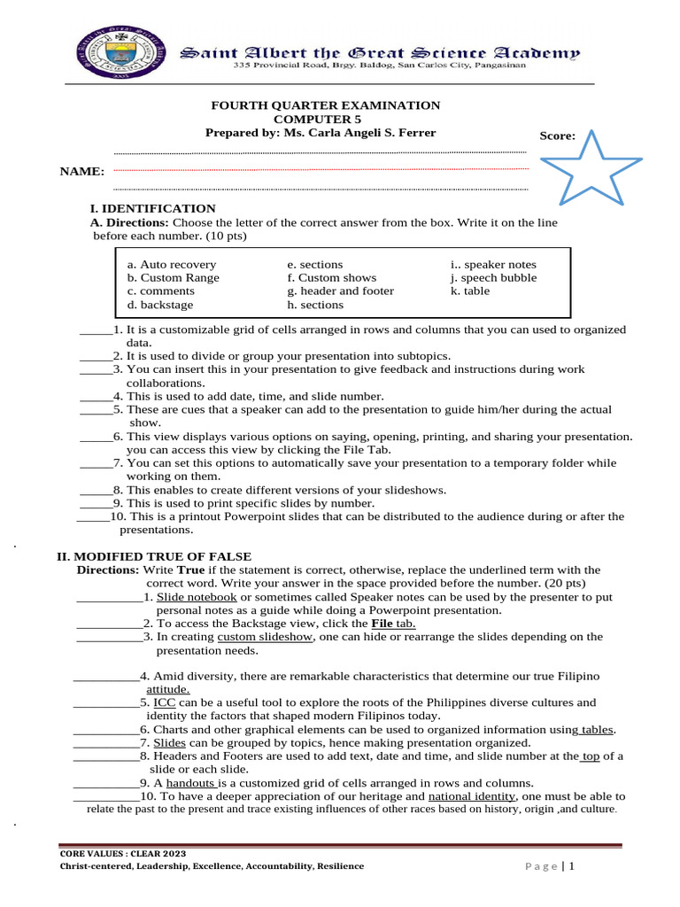 Computer Grade 5 QUARTER 4 | PDF | Philippines