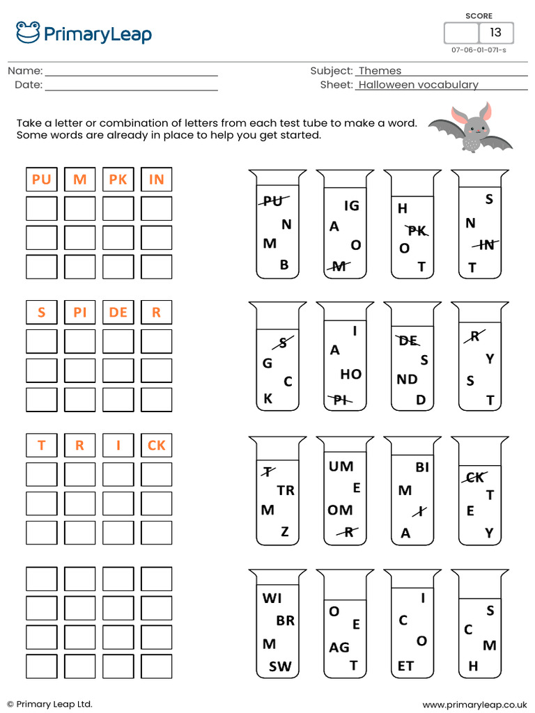 Take A Letter or Combination of Letters From Each Test Tube To Make A ...
