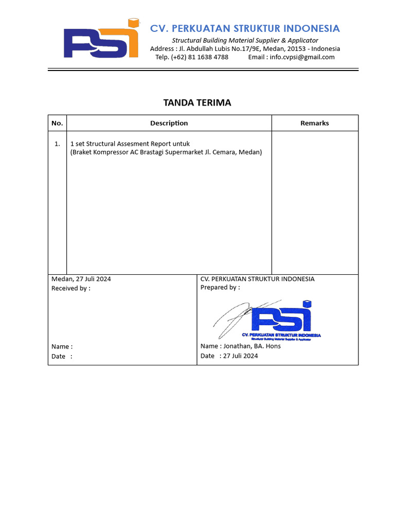 Tanda Terima | PDF