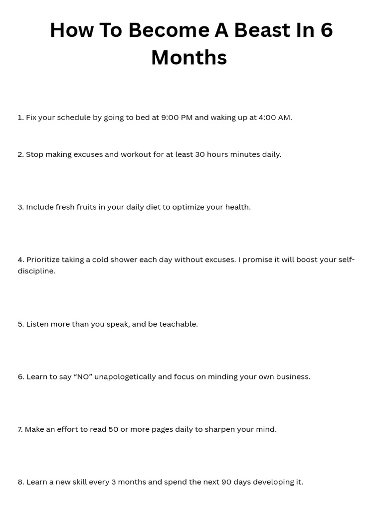 How To Become A Beast in 6 Months - 20250402 - 082700 - 0000 | PDF