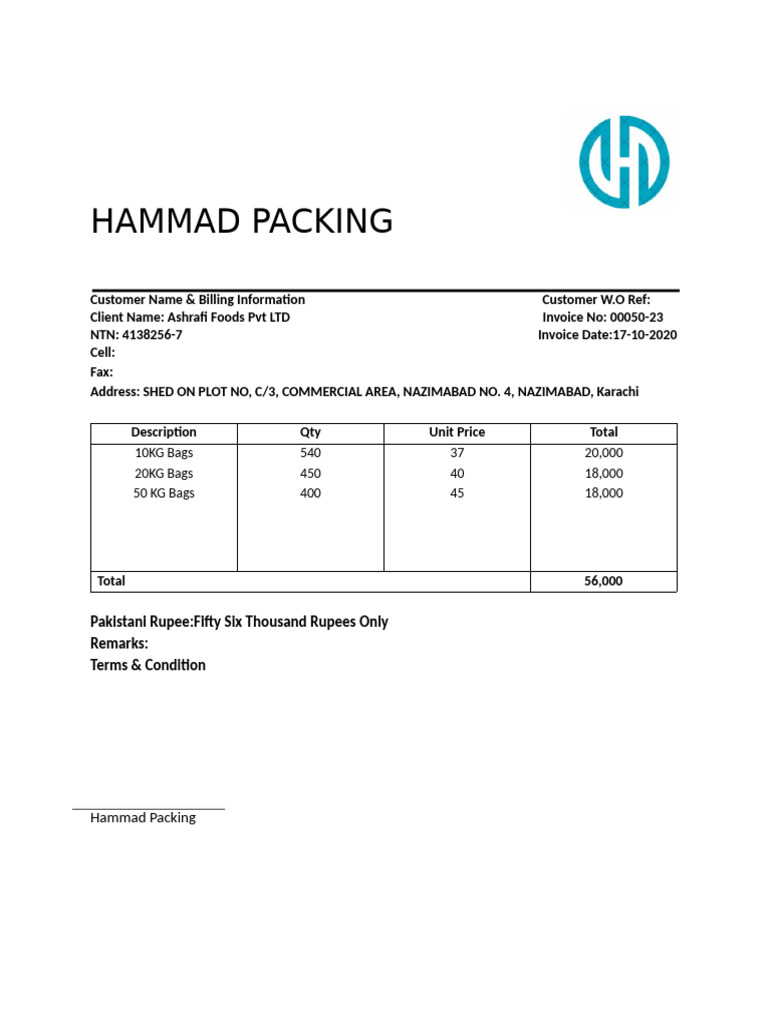 Hammad Packing | PDF