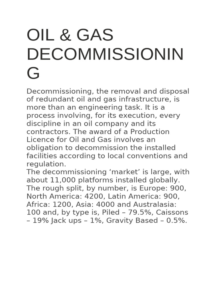 Oil and Gas Decommissioning | PDF | Taxes | Infrastructure