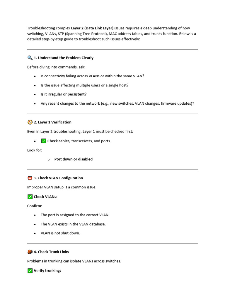 Layer 2 Network Troubleshooting Guide | PDF | Network Switch | Computer ...