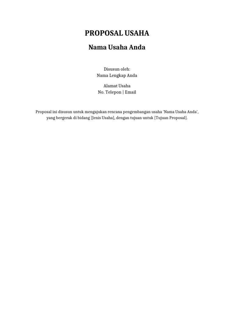 Cover Proposal Usaha | PDF