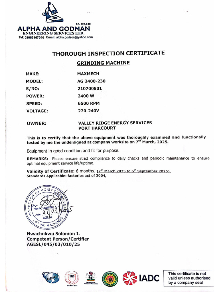 Equipment Calibration certificate (1) (1) | PDF