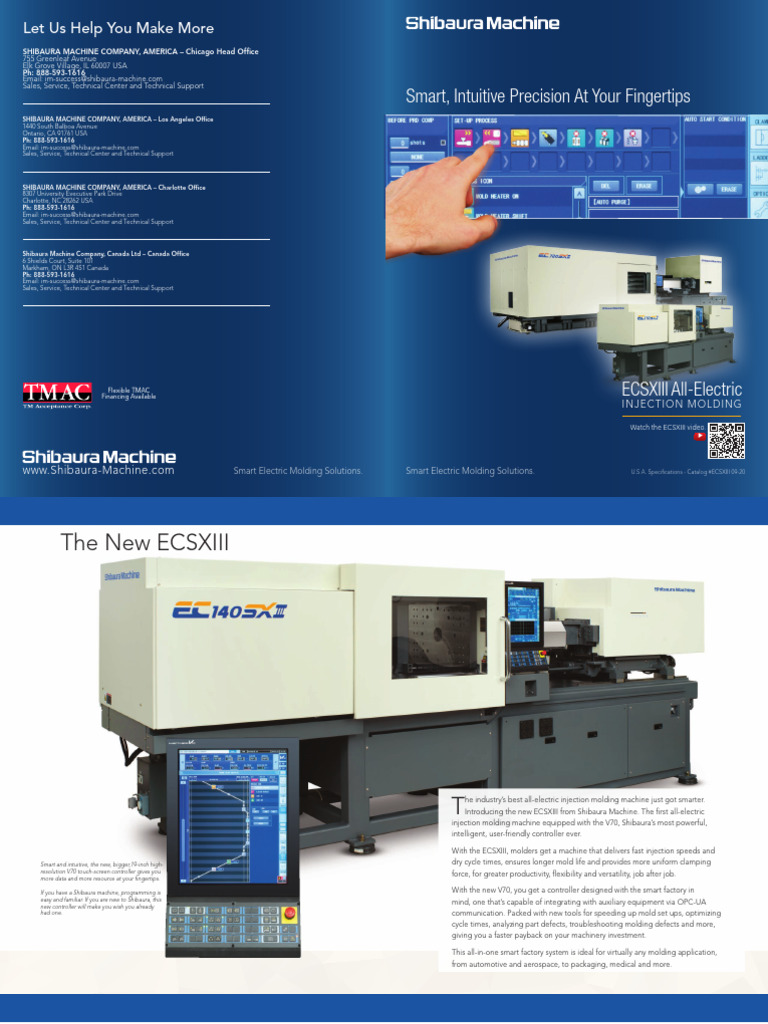 Shibaura Ec55sxiiiv70 All Electric Injection Molding Machine | PDF ...