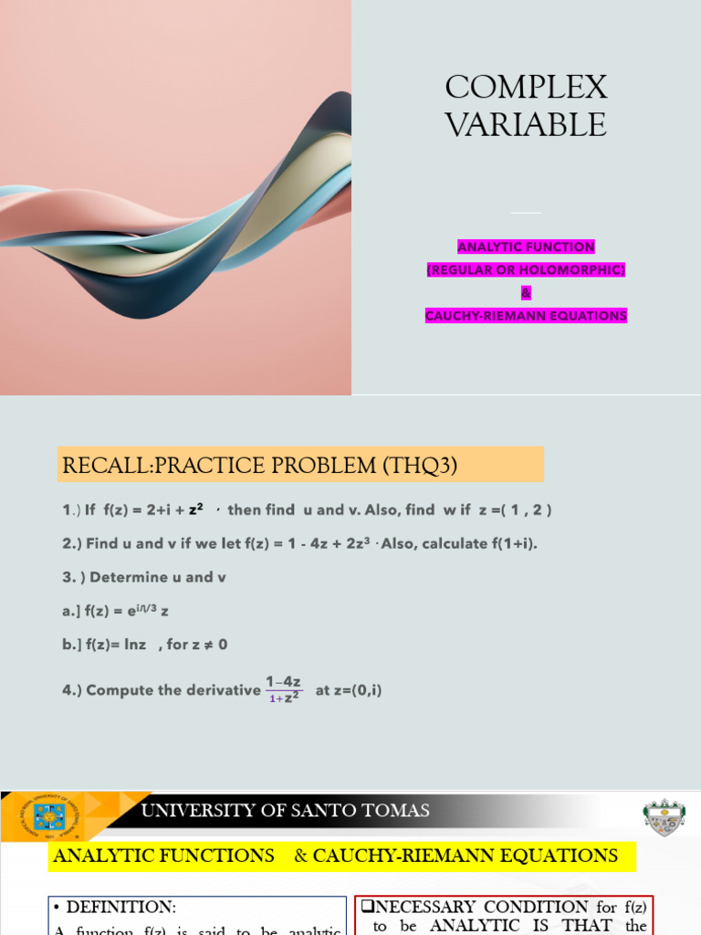 LESSON 2 CAUCHY-RIEMANN EQN | PDF | Holomorphic Function | Function (Mathematics)
