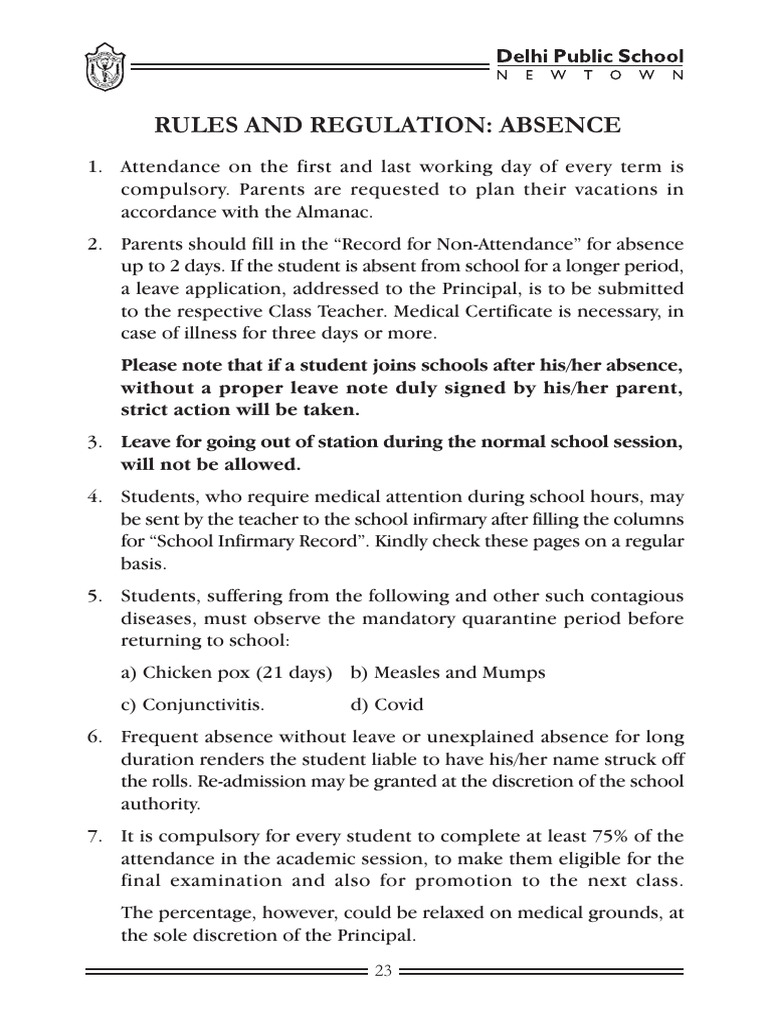 Rules-Regulations-Absence | PDF
