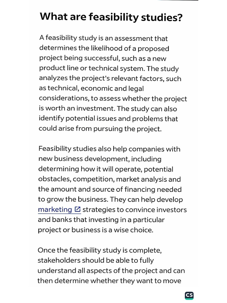 Feasibility Study Chapter 2 | PDF