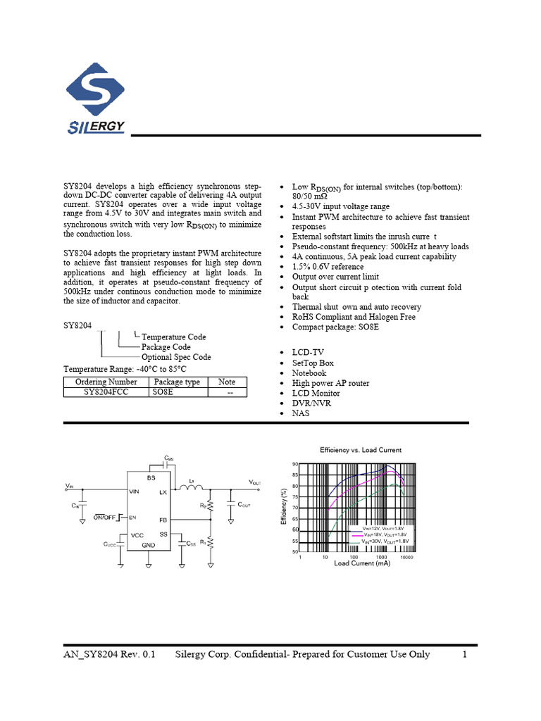 Silergy-Corp-SY8204FCC C125895 | PDF | Capacitor | Inductor