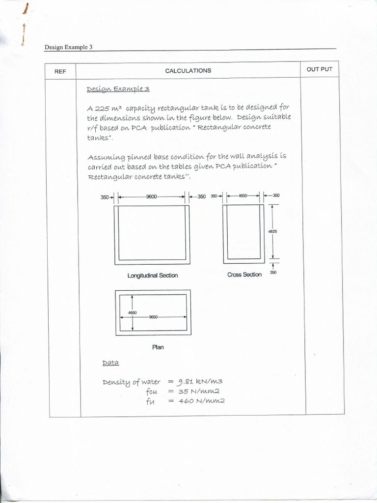WRS Design Example 3-Rectangular Tank Design (PCA Tables) | PDF