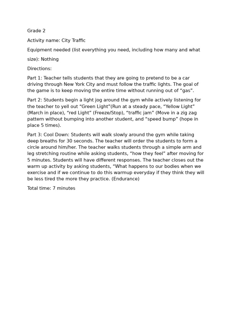 Kasper Grade 2 Warm Up | PDF