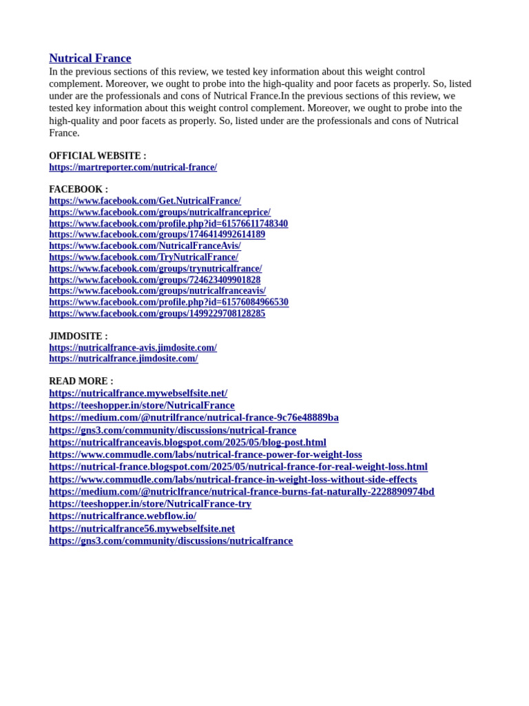 Nutrical France | PDF