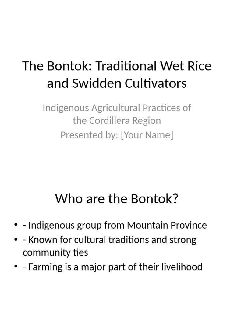 Bontok Farming Sample Presentation | PDF