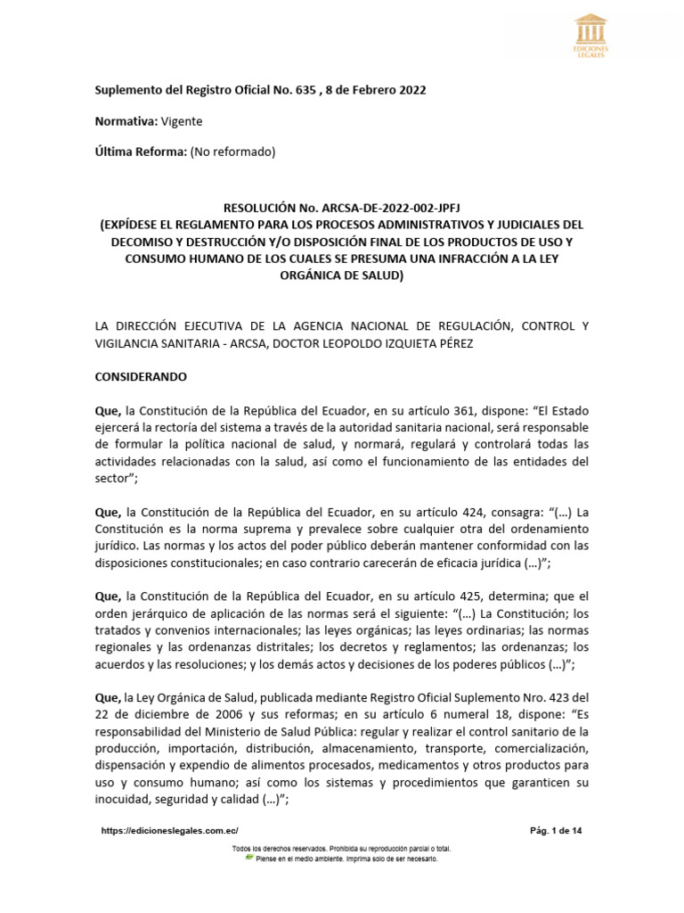 Reglamento para Los Procesos Administrat 202504241653161078 | PDF ...