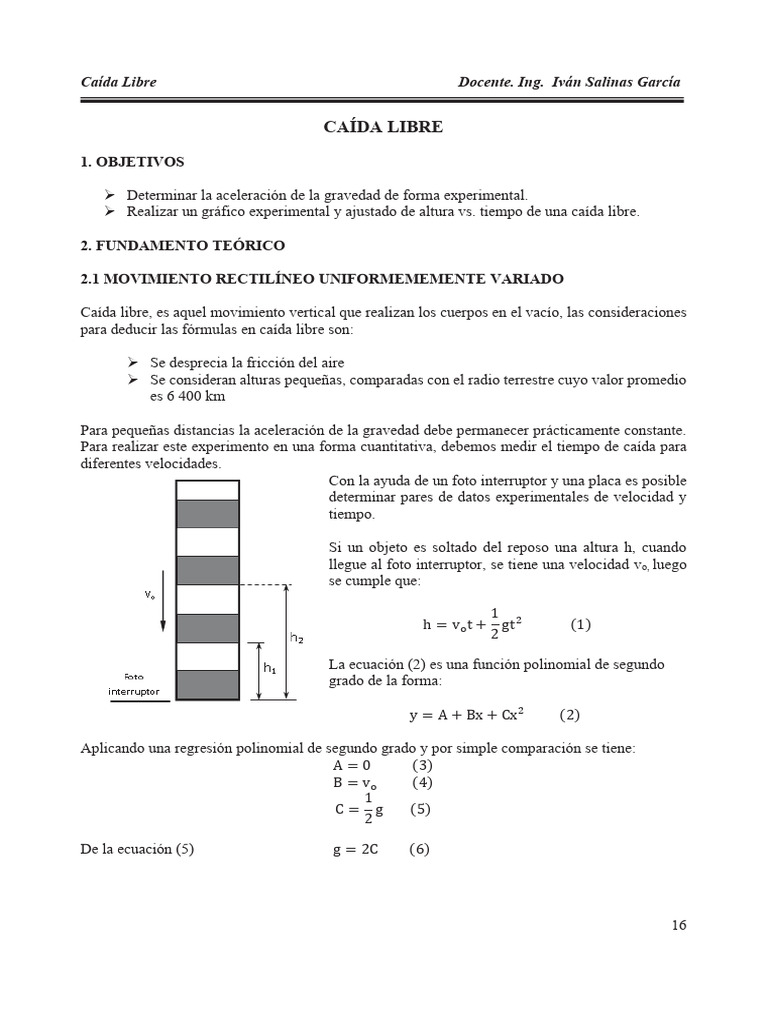 4 Caida Libre | PDF | Física teórica | Mecánica celeste