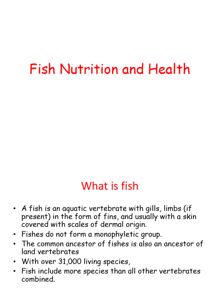 Freshwater Fish Nutrition Overview | PDF | Nutrients | Nutrition