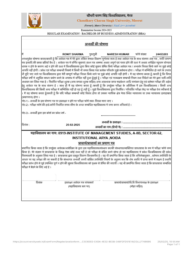 Ronit Back Exam | PDF