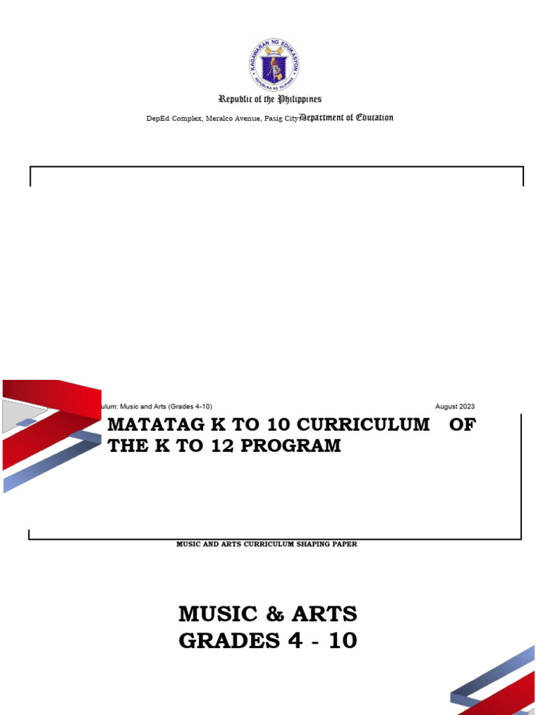Final Matatag Music and Arts CG 2023 Grades 4-10 | PDF | Pedagogy ...