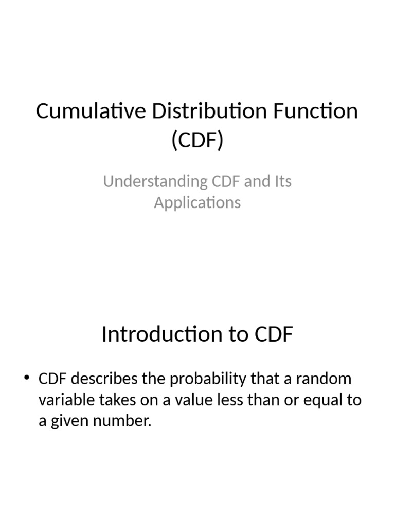 CDF Presentation | PDF