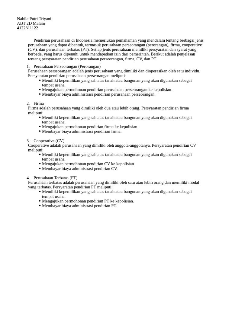 Nabila Putri Triyani_4122311122_ABT 2D Malam.. | PDF