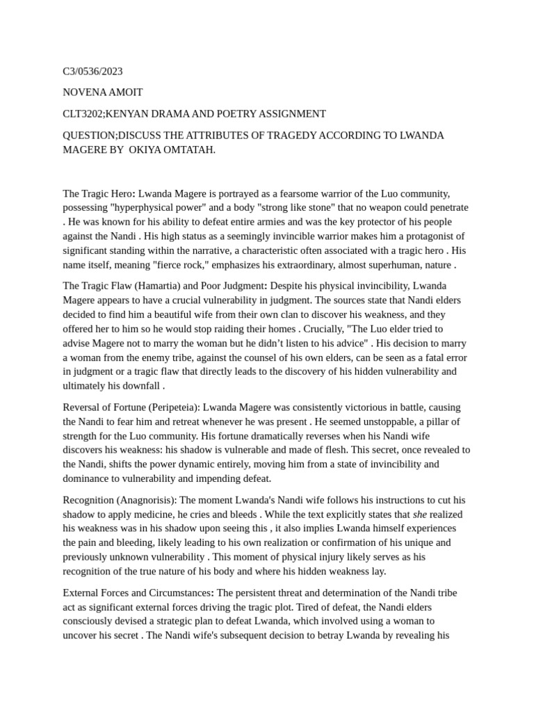 Assignment Lwanda Magere | PDF