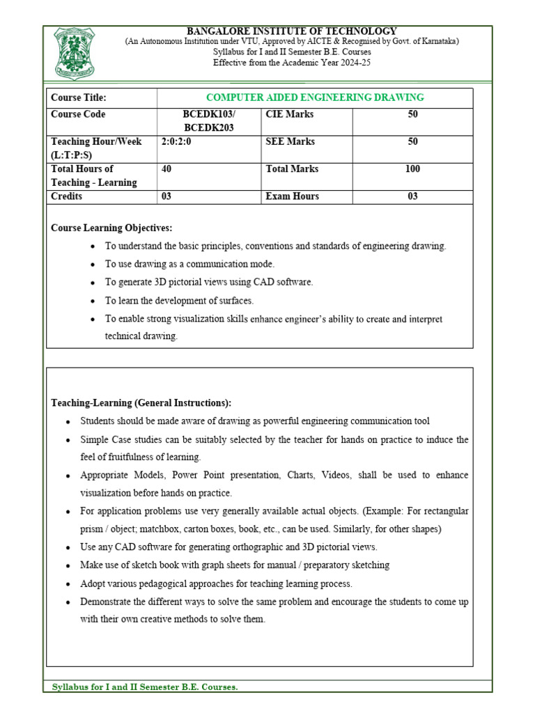 Computer Aided Engineering Drawing | PDF | Geometry | Euclidean Geometry