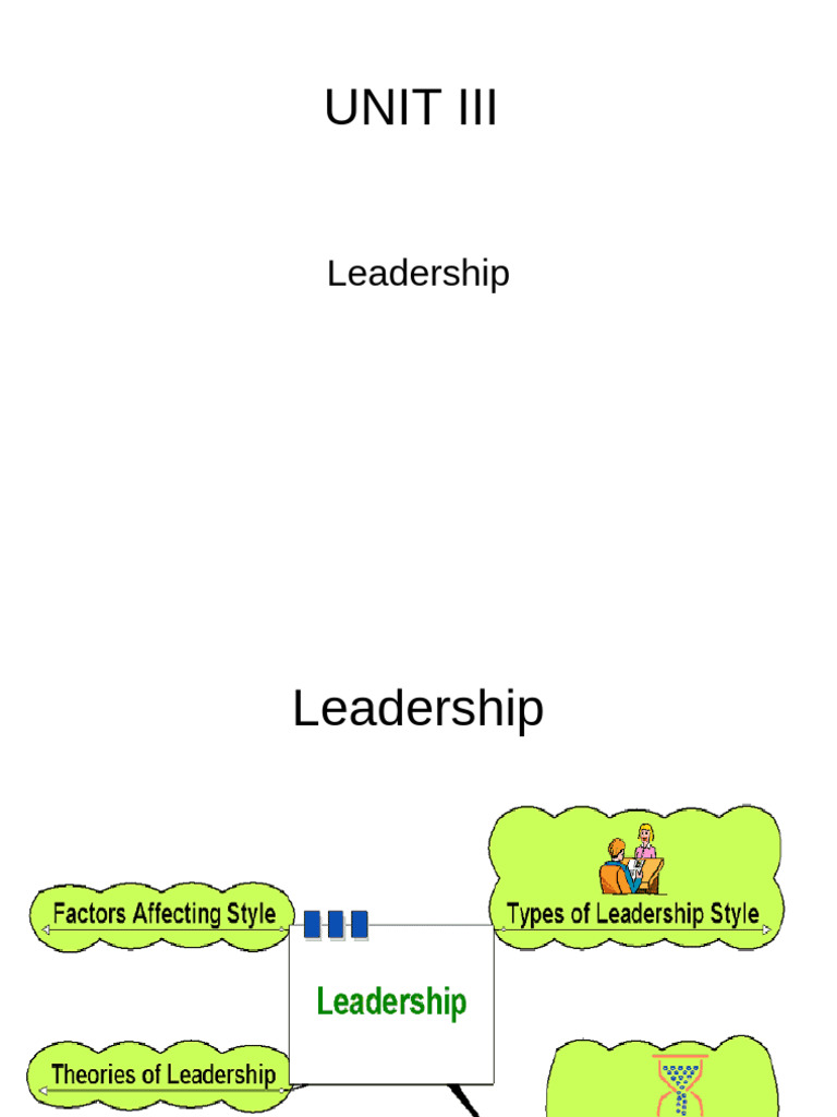 UNIT III - PPT Leadership | PDF | Leadership | Transformational Leadership