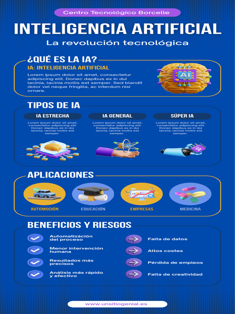 Infografía Inteligencia Artificial Tecnológico Azul y Lila | PDF