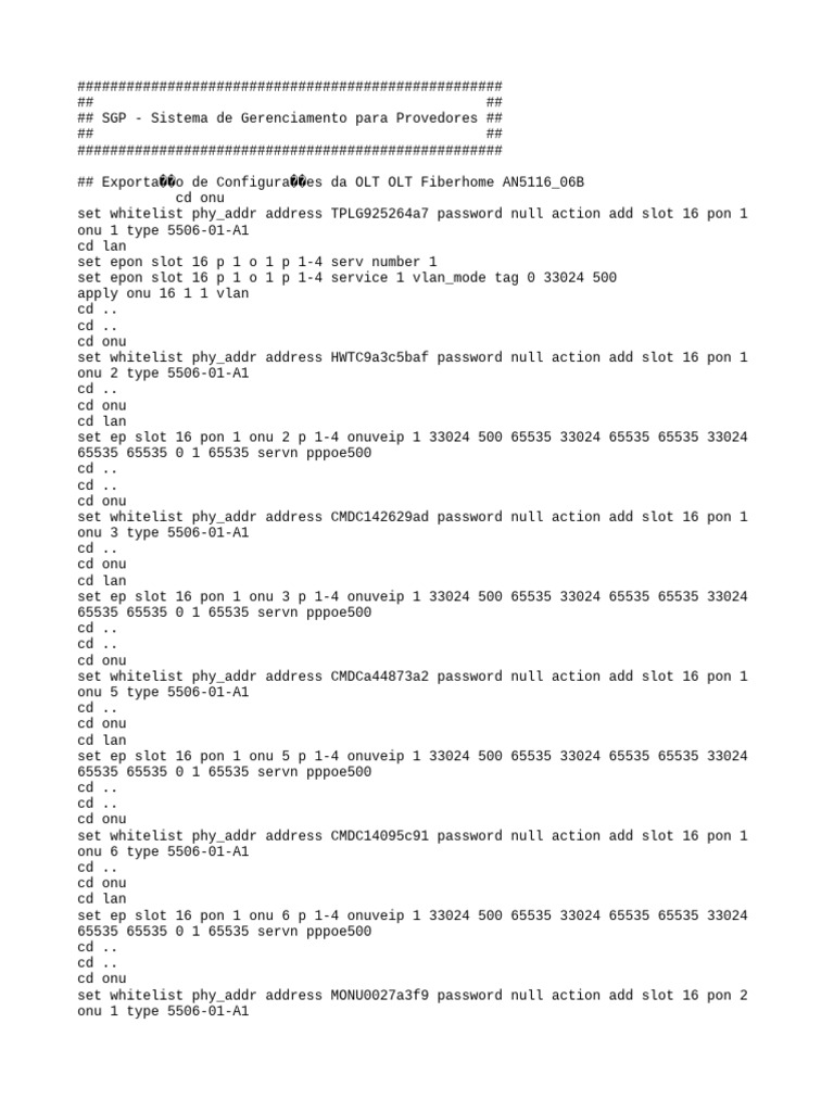 OLT Fiberhome AN5116 - 06B | PDF | Computer Science | Network Architecture