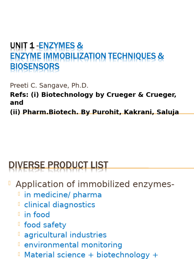 Enzymes As Biosensors 2025.Pps | PDF | Biosensor | Sensor
