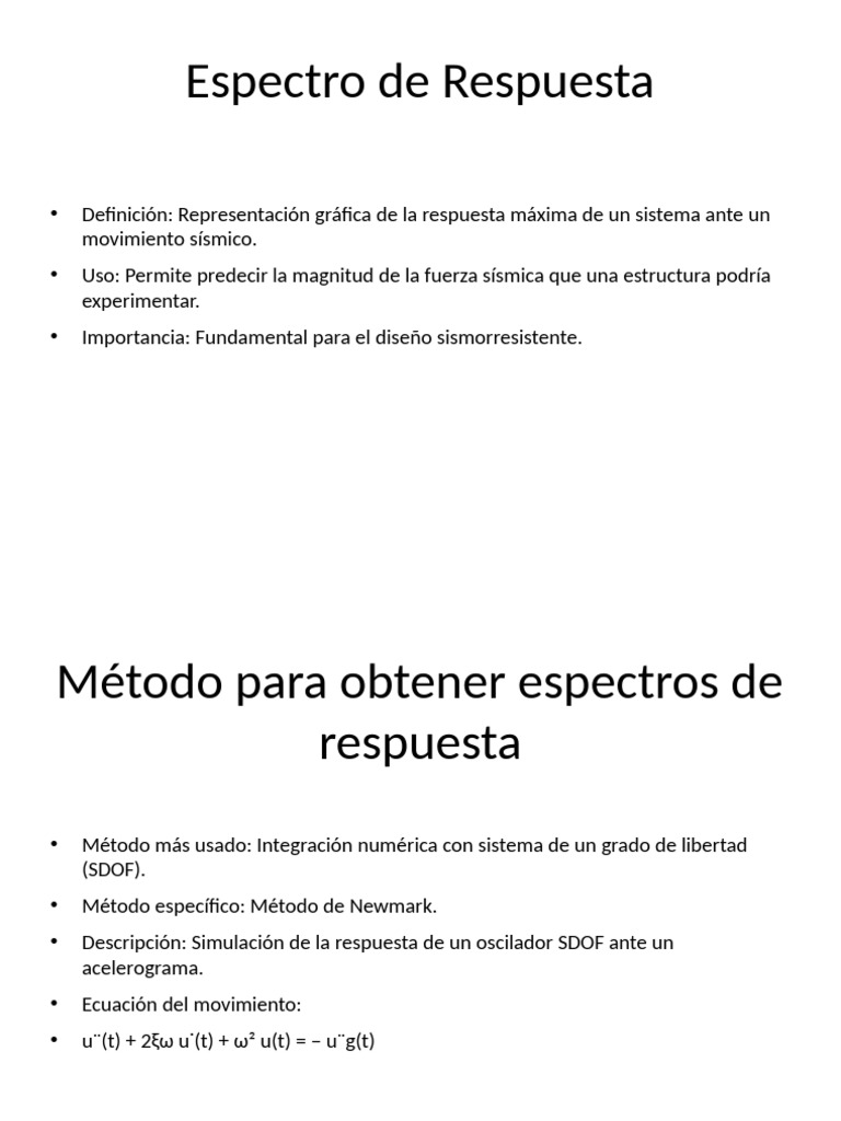 Espectro Respuesta Metodo Newmark | PDF