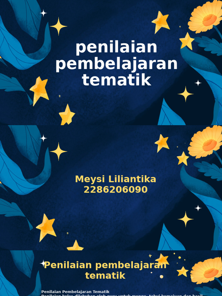 Penilaian pembelajaran tematik | PDF