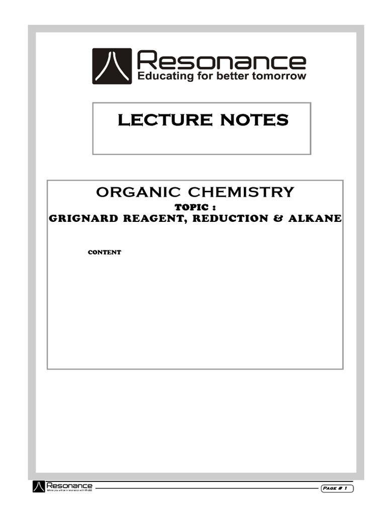 Grignard Reagent, Reduction & Alkane | PDF | Catalysis | Hydrogenation