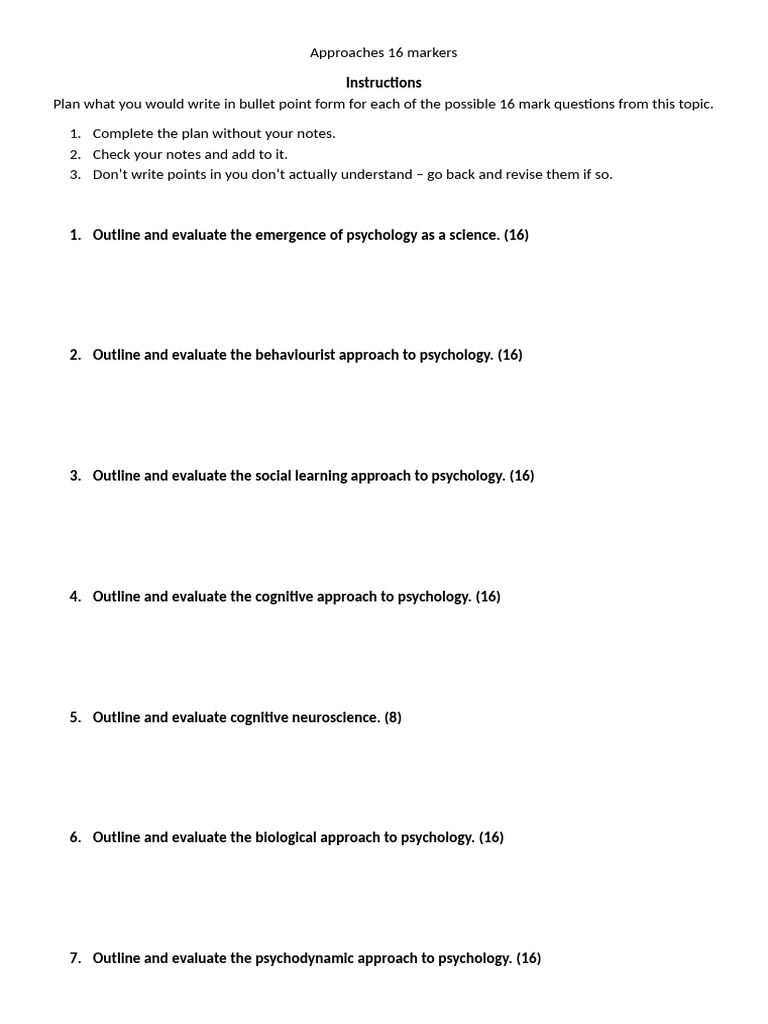 Approaches 16 Markers | PDF