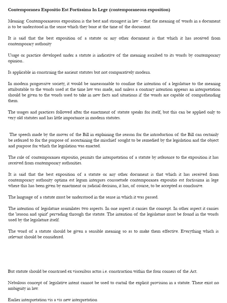 Maxims - Rules of Interpretation - Updated | PDF | Statutory ...